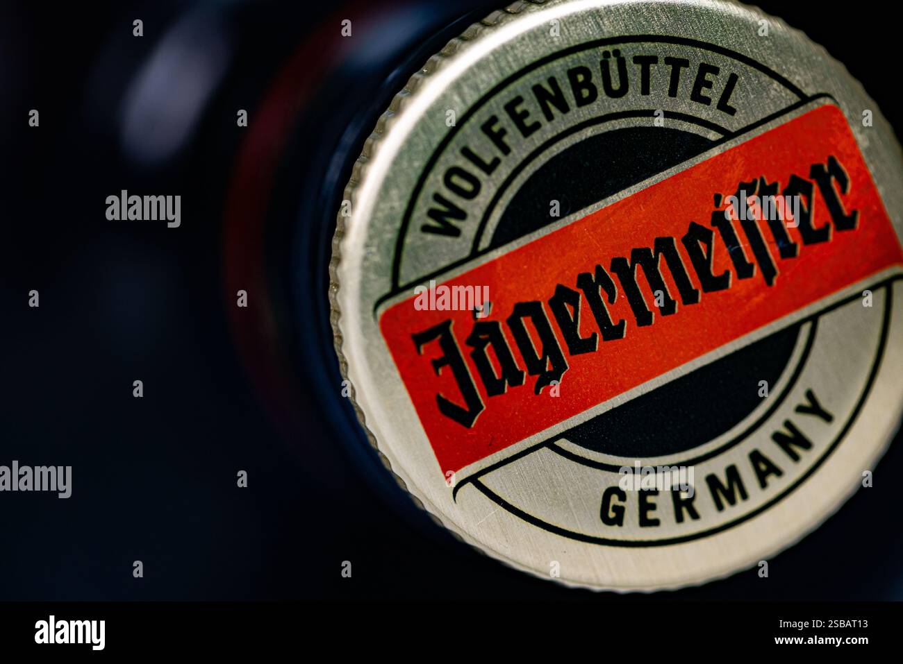 Lviv, Ukraine - February 2, 2025: Jägermeister bottle, German digestive ...