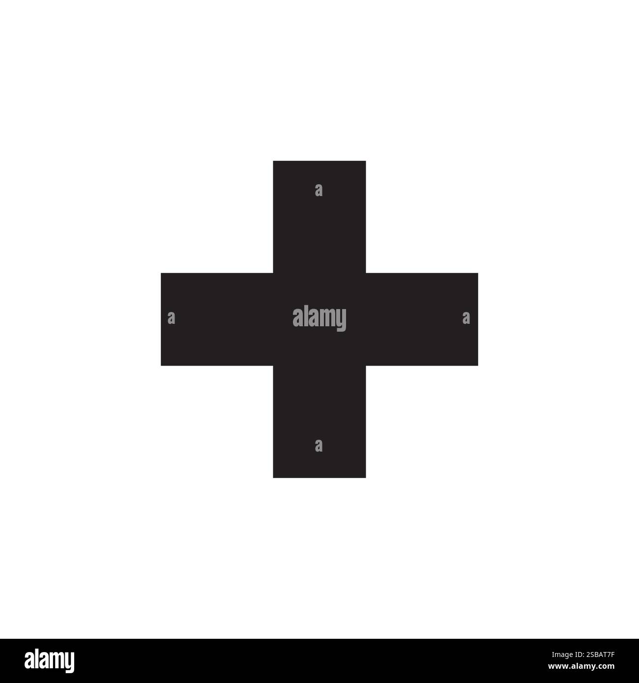 Black plus icon. Simple add symbol. Vector cross shape. Minimal medical ...