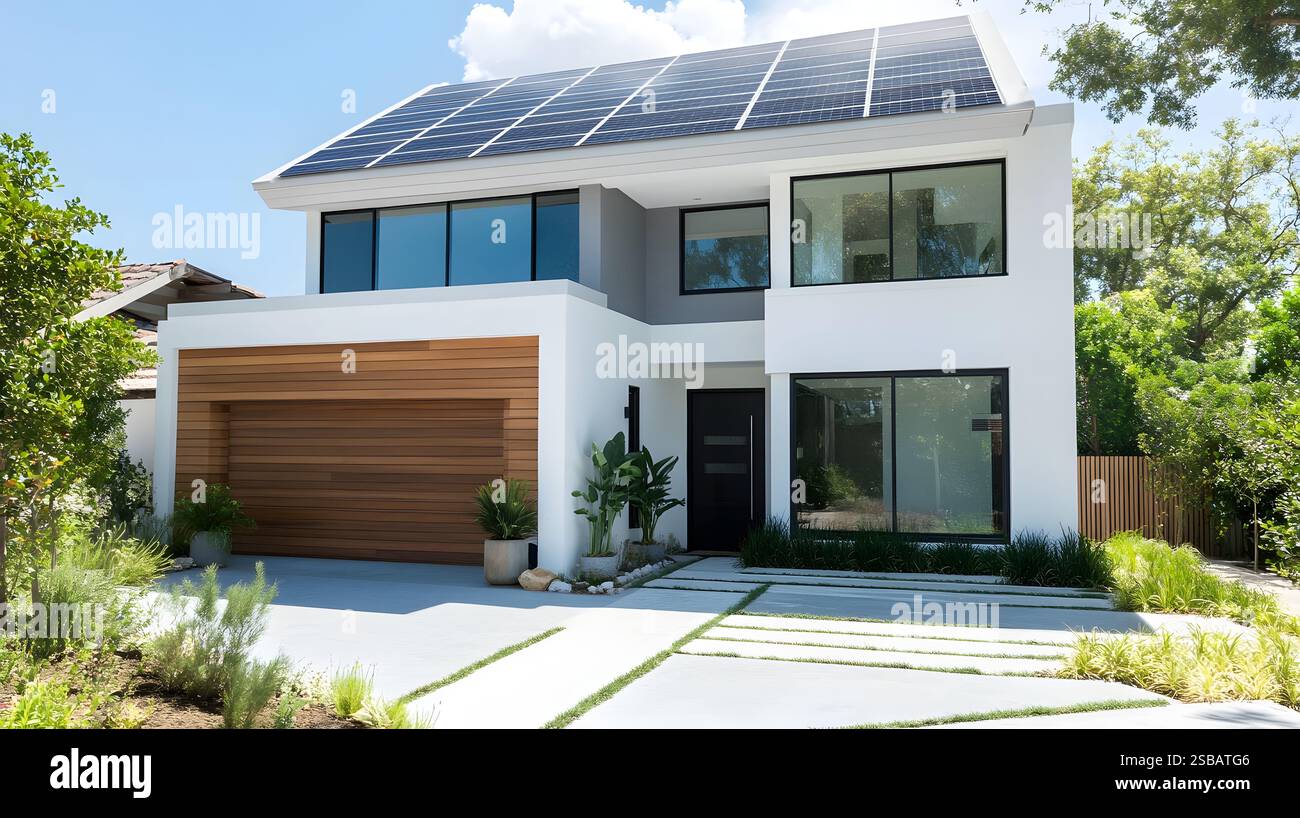 Eco-Friendly Urban Home with Solar Panels Seamlessly Integrated into ...