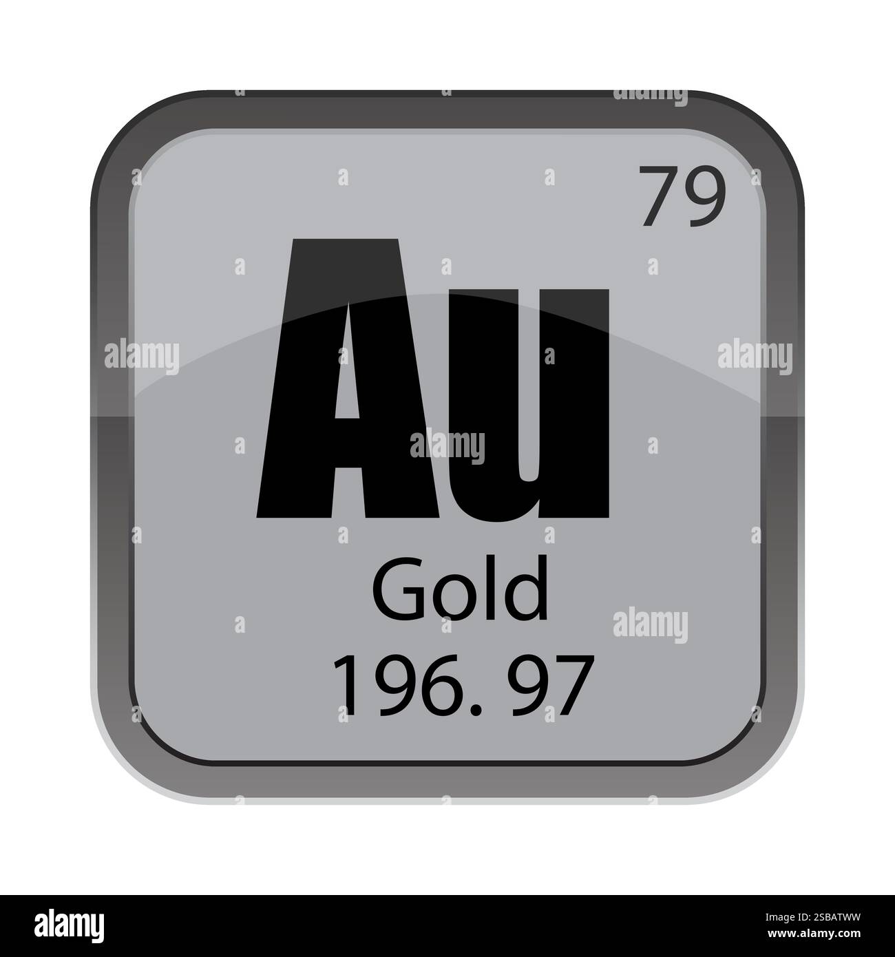 Au gold symbol. 79 seventy nine sign. 196.97 weight info. One hundred ...