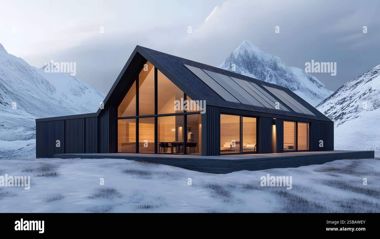 Passive Solar Cabin Home with Strategic Window Placement and Energy ...