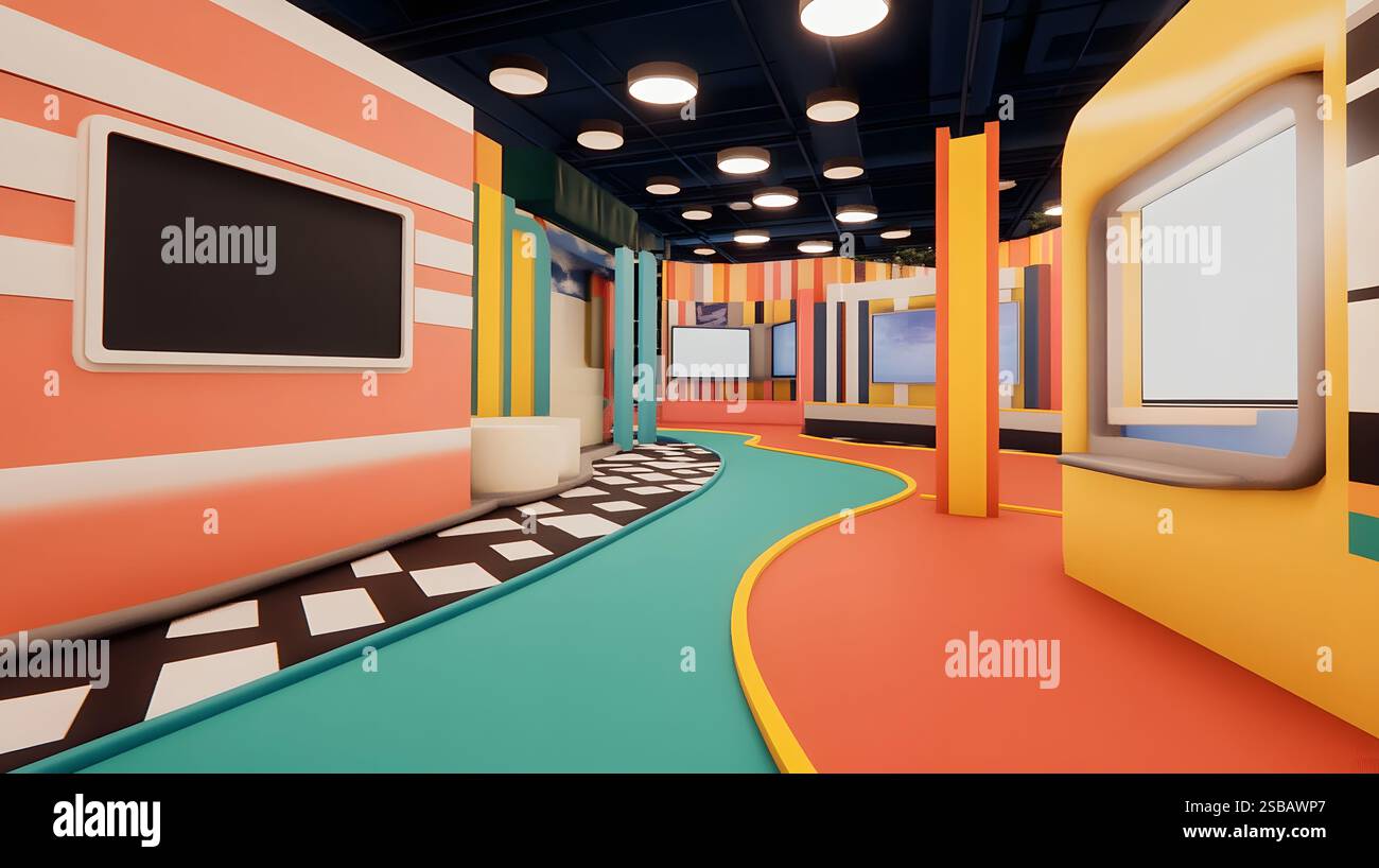 Vibrant,colorful,and modern AR-powered virtual trade show booth ...