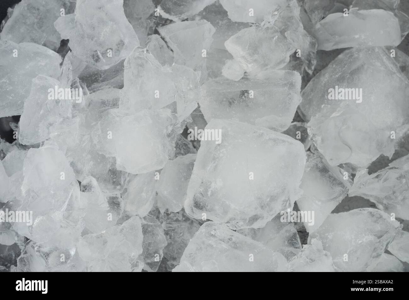 Transparent crushed ice cubes pattern background above top view Stock ...