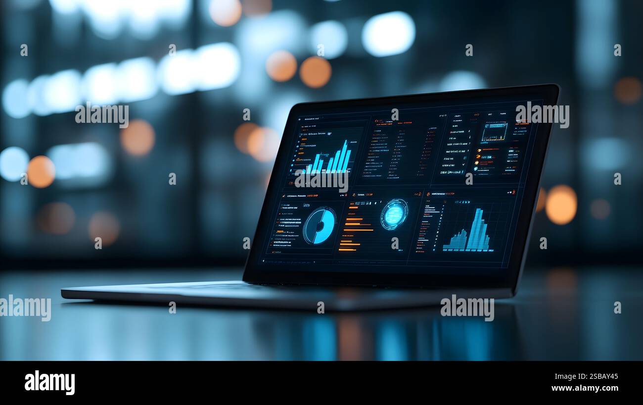 Clean and Minimalistic Data Dashboard Interface Displayed on Laptop ...
