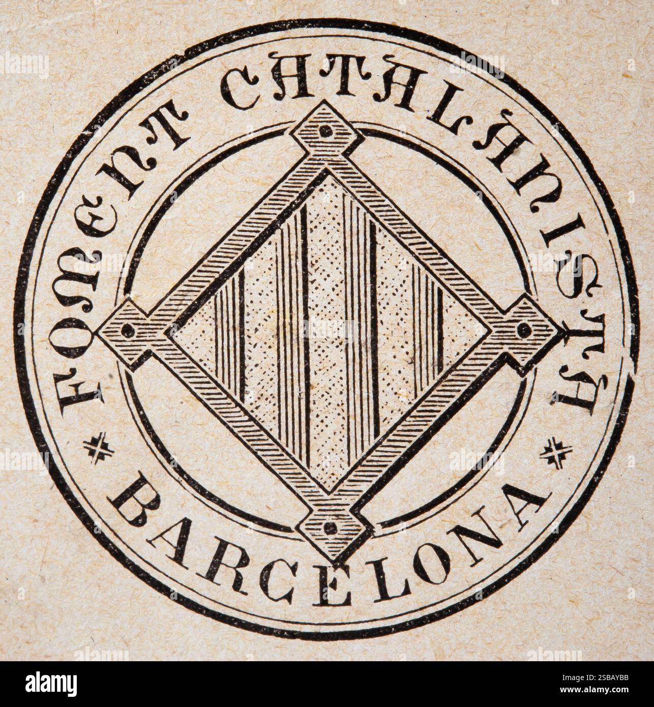 Sello de la asociación Foment Catalanista de Barcelona, siglo XIX. I.M ...