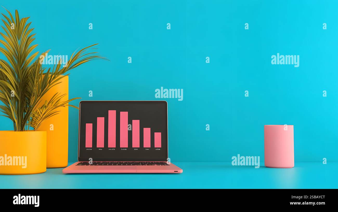 Visually stunning 3D of a sleek analytics dashboard with dynamic ...