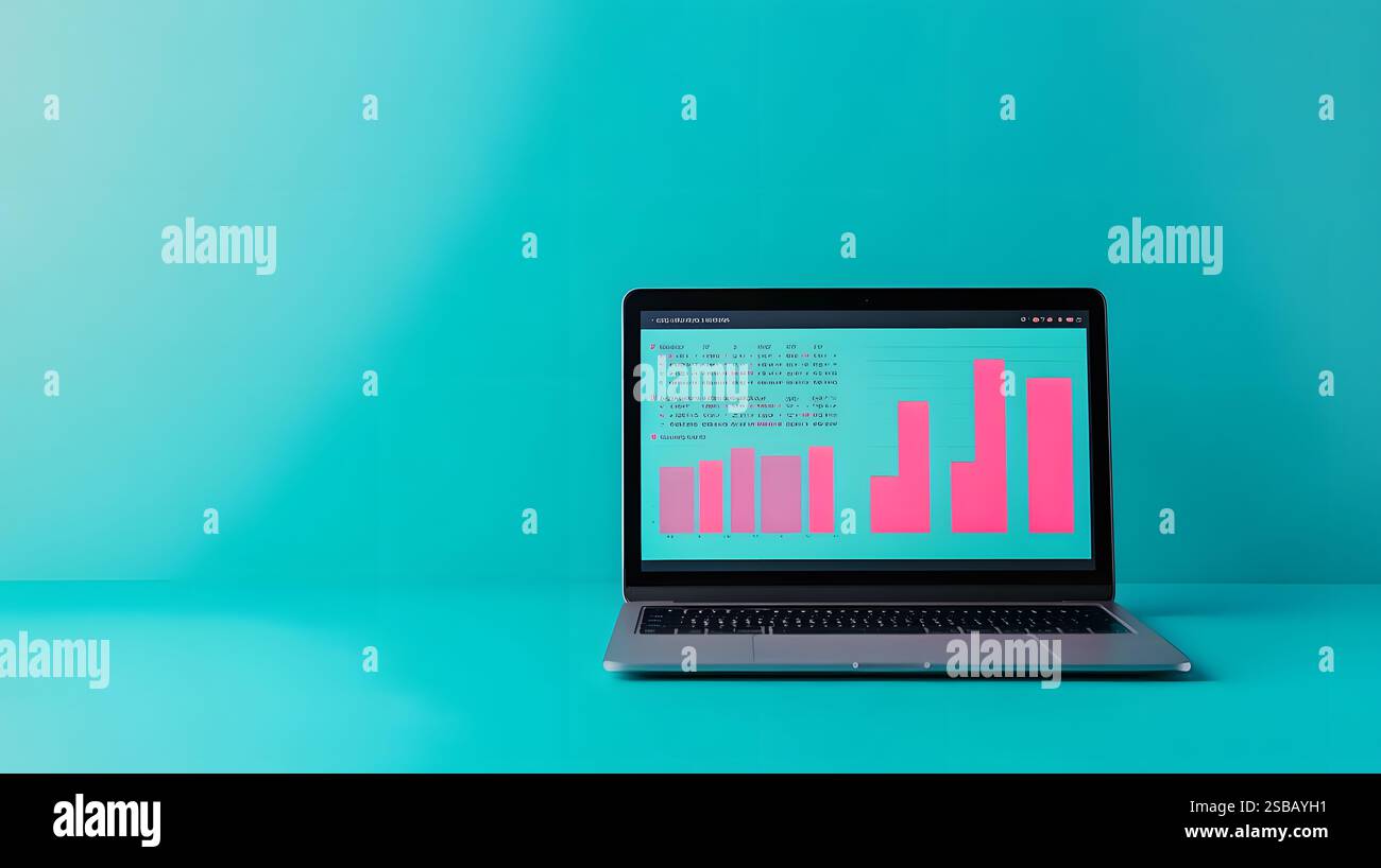 Sleek and modern interactive digital dashboard displayed on a laptop ...