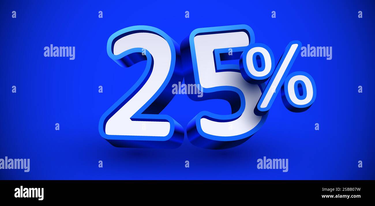 25 percent Off. 3d number 25. Sale banner. Vector illustration Stock ...