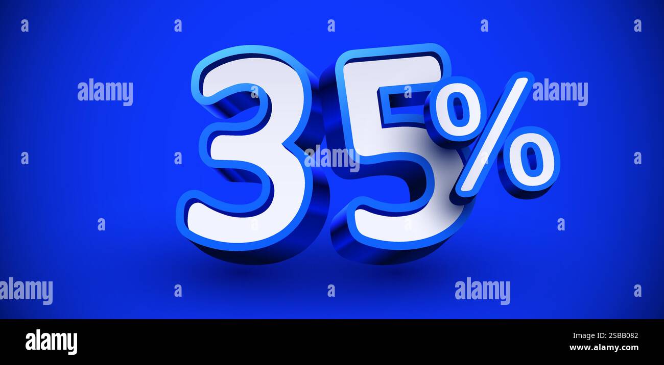 35 percent Off. 3d number 35. Sale banner. Vector illustration Stock ...