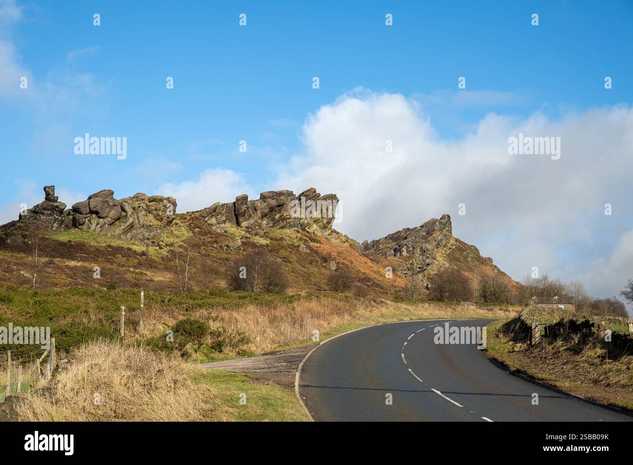 A sunny winters day at Ramshaw Rocks in the Staffordshire Peak District ...