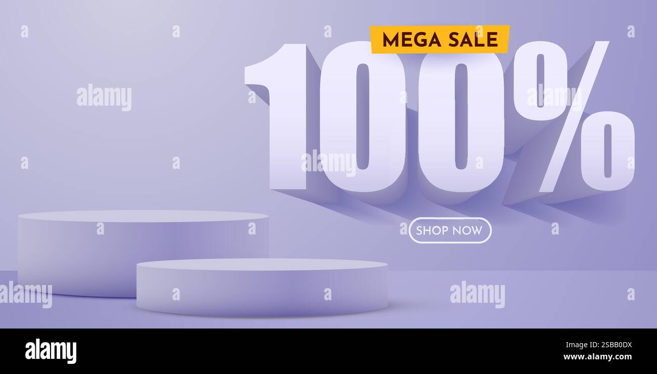 100 percent Off. Discount creative composition. Product presentation ...
