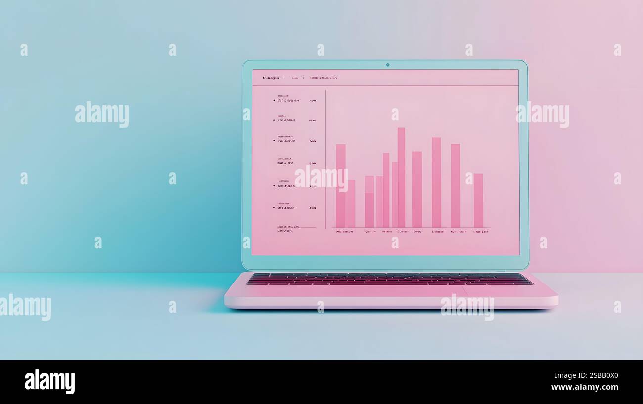 Sleek laptop device displaying a clean and modern reporting interface ...
