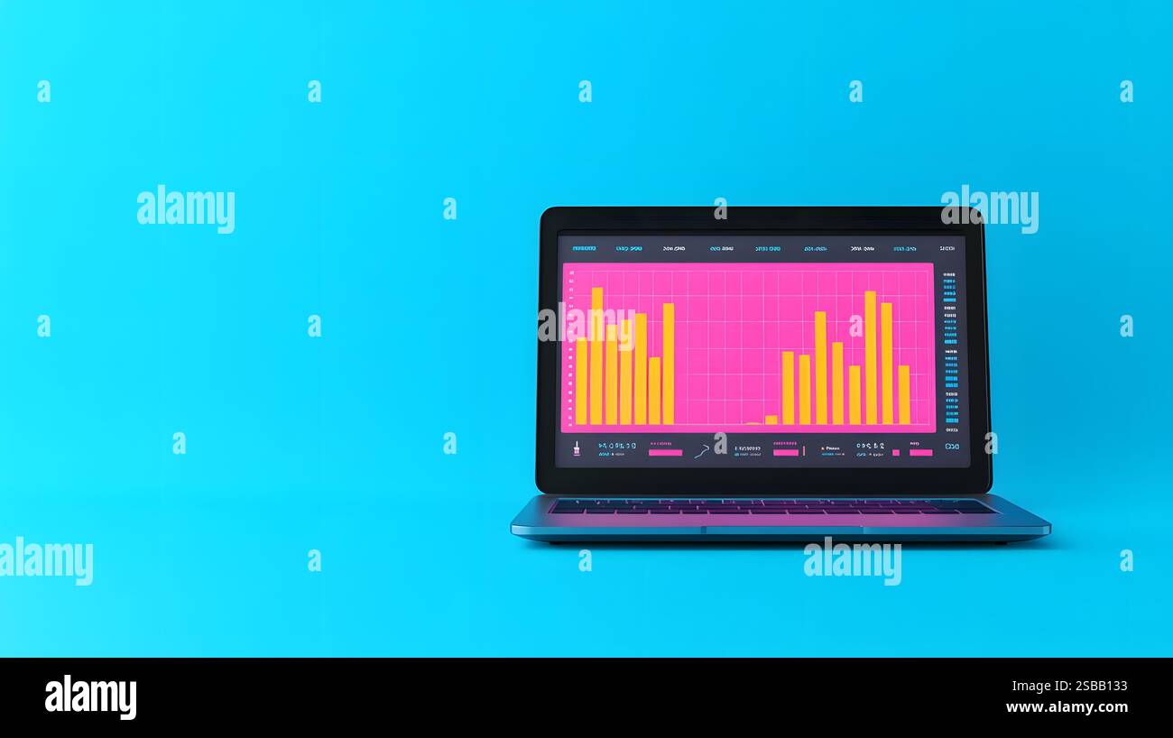 Laptop device with various analytics widgets,customizable data ...