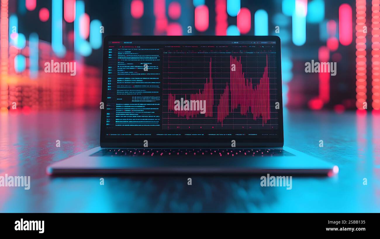 Laptop computer screen displaying customizable analytics widgets,charts ...