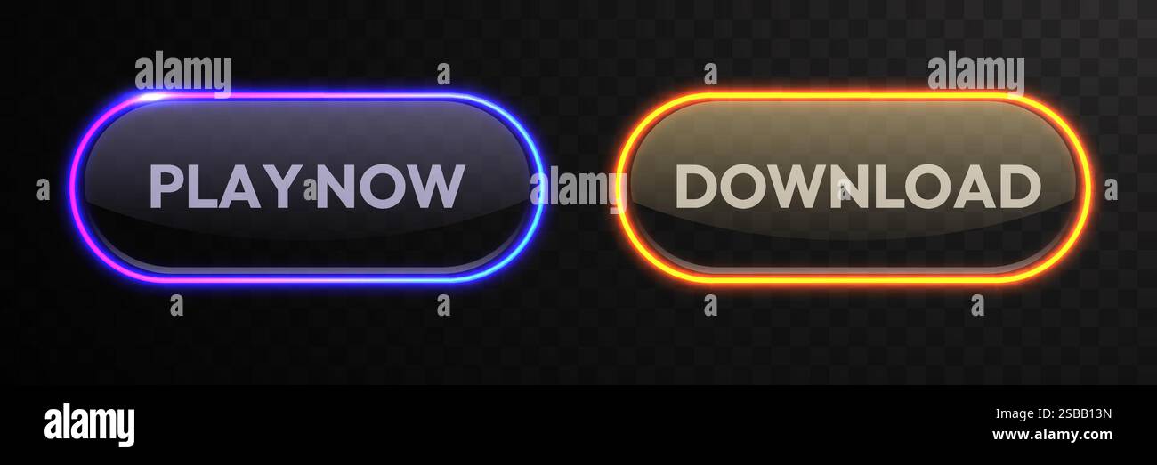 Neon buttons set. Vector illustration Stock Vector Image & Art - Alamy