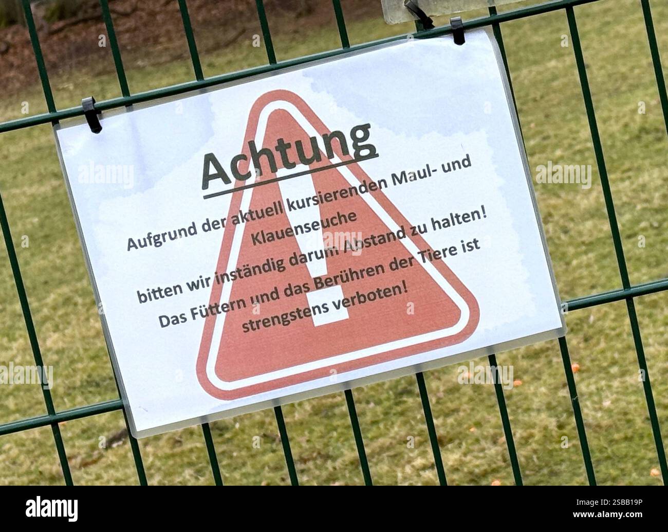 Warnhinweis Nicht Füttern Maul- und Klauenseuche MKS *** Warning Do not feed Foot and mouth ...