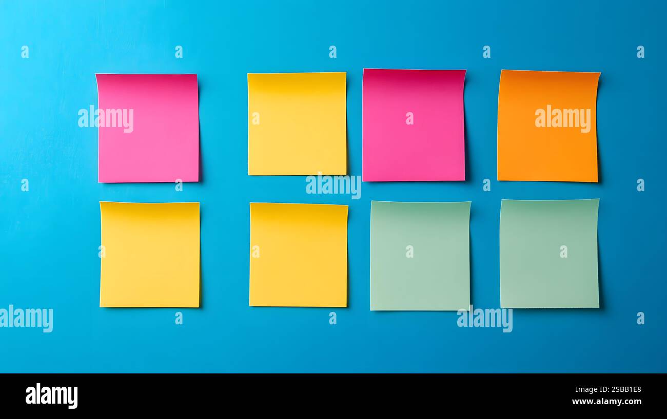 Vibrant array of sticky notes attached to a standard operating ...