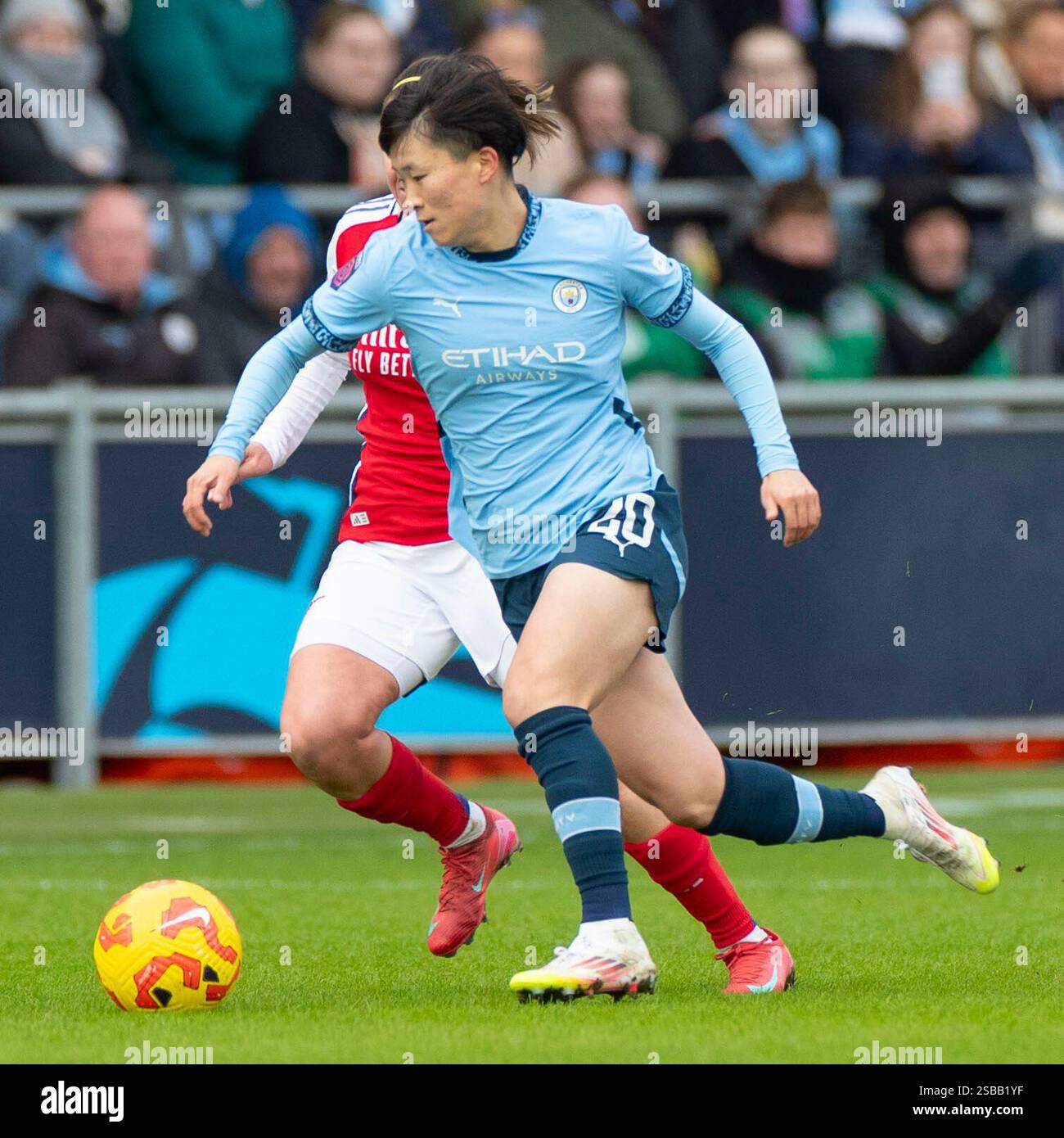Aoba Fujino #20 of Manchester City W.F.C. in action during the Barclays FA Women's Super League ...