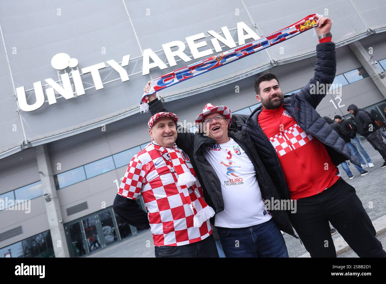 Fans of Croatia are already gathering in front of the Unity Arena ...