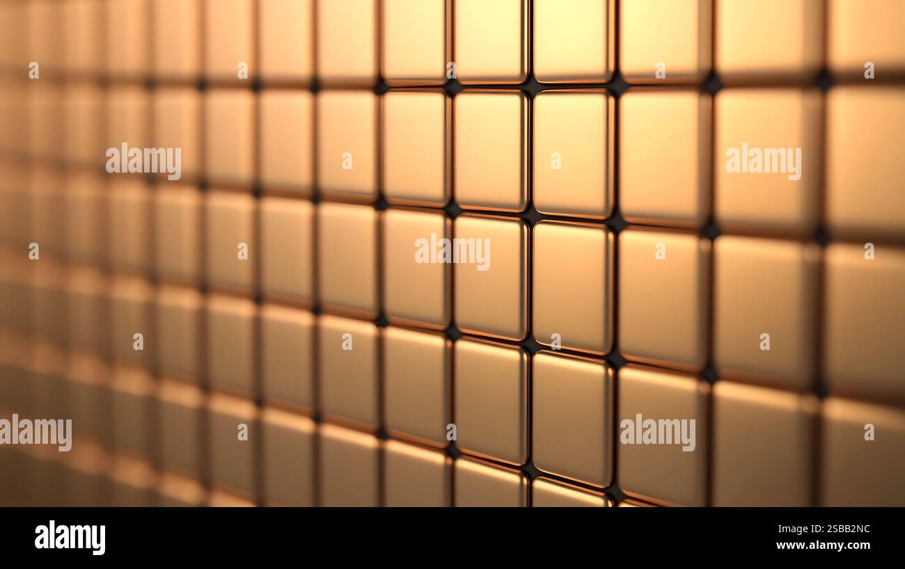 Shimmering metallic grid backdrop with soft gradient in warm tones ...