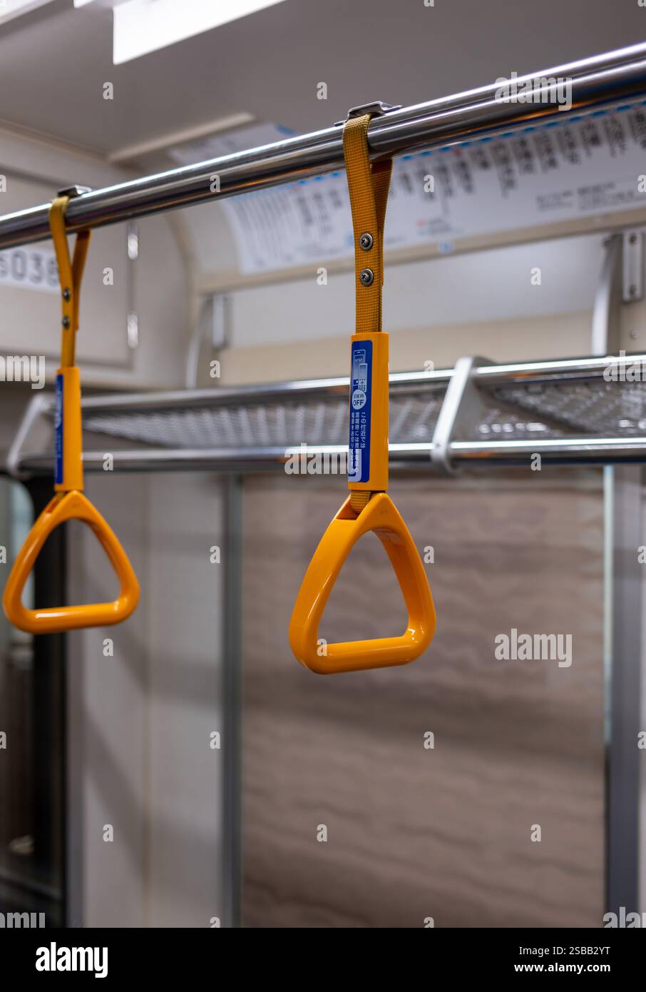 Hanging Straps on the Tokyo Subway Train in Tokyo Japan Stock Photo - Alamy