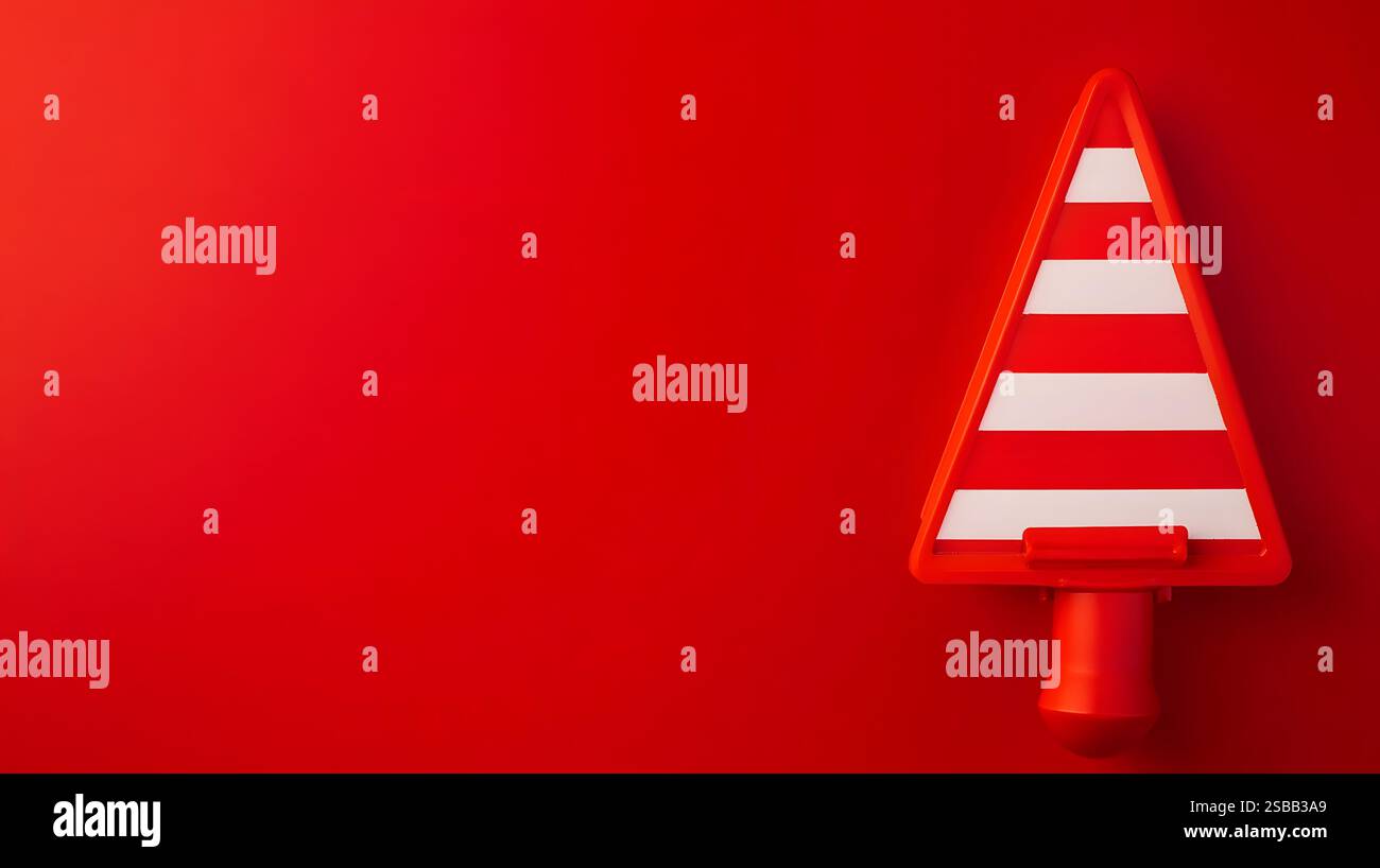 Bright red alert background with bold diagonal lines and open space for ...