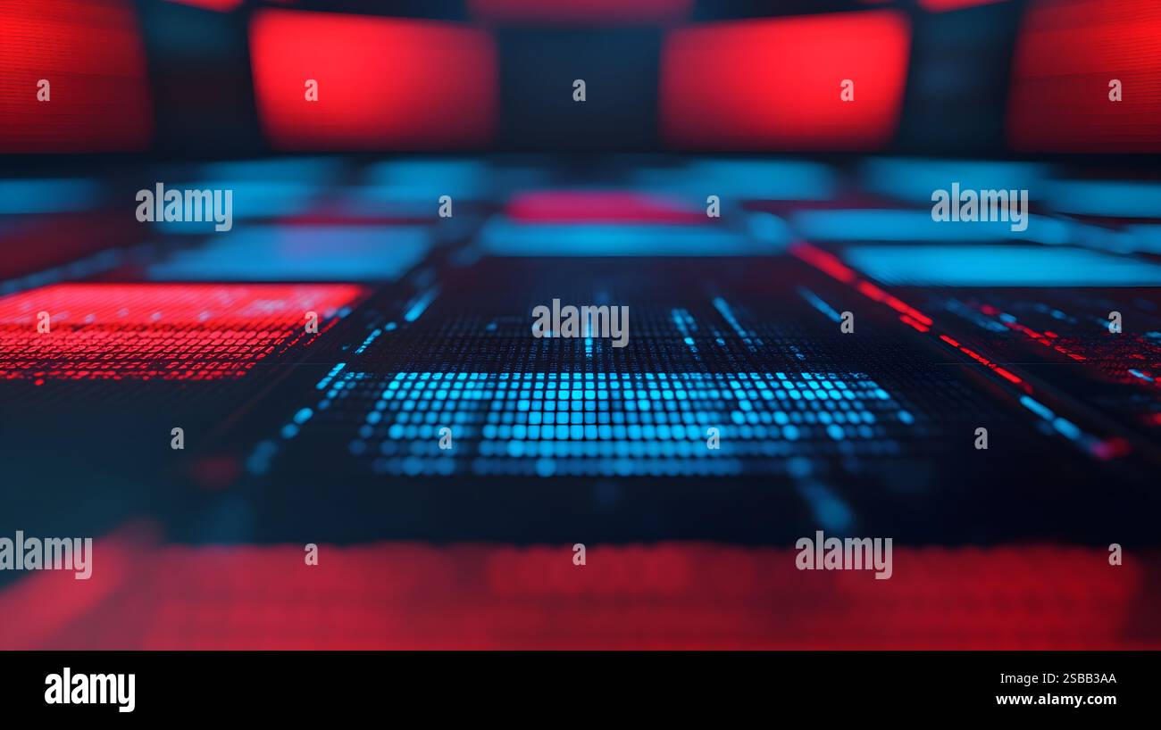 Futuristic broadcast news overlay design with bold,ticker-style ...