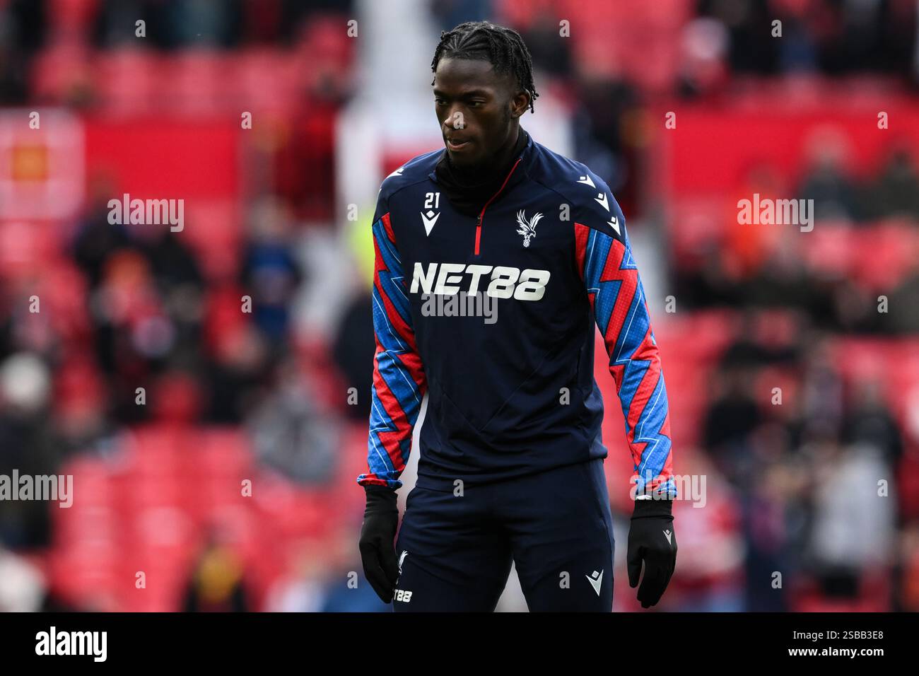 Romain Esse of Crystal Palace during the pre-game warm up ahead of the ...