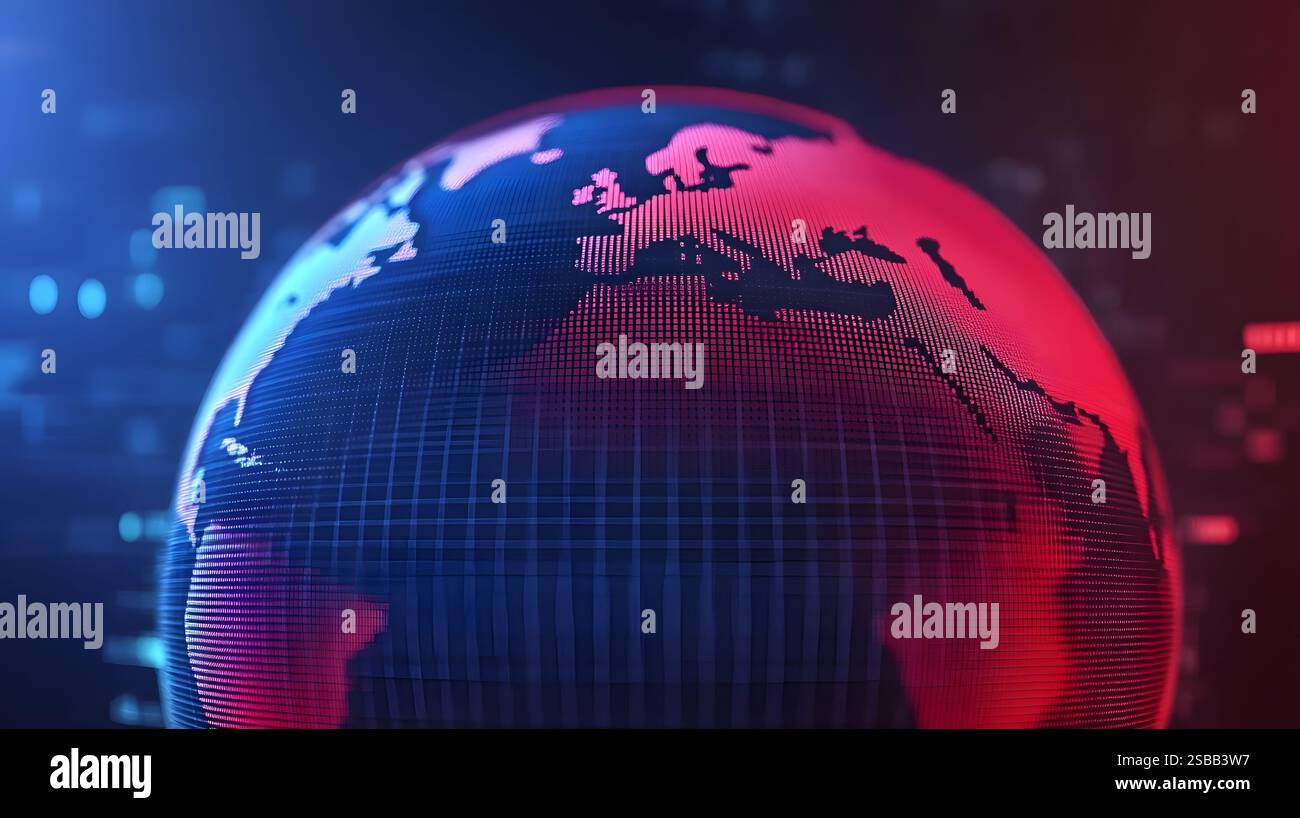 Rotating globe digital data news hi-res stock photography and images ...