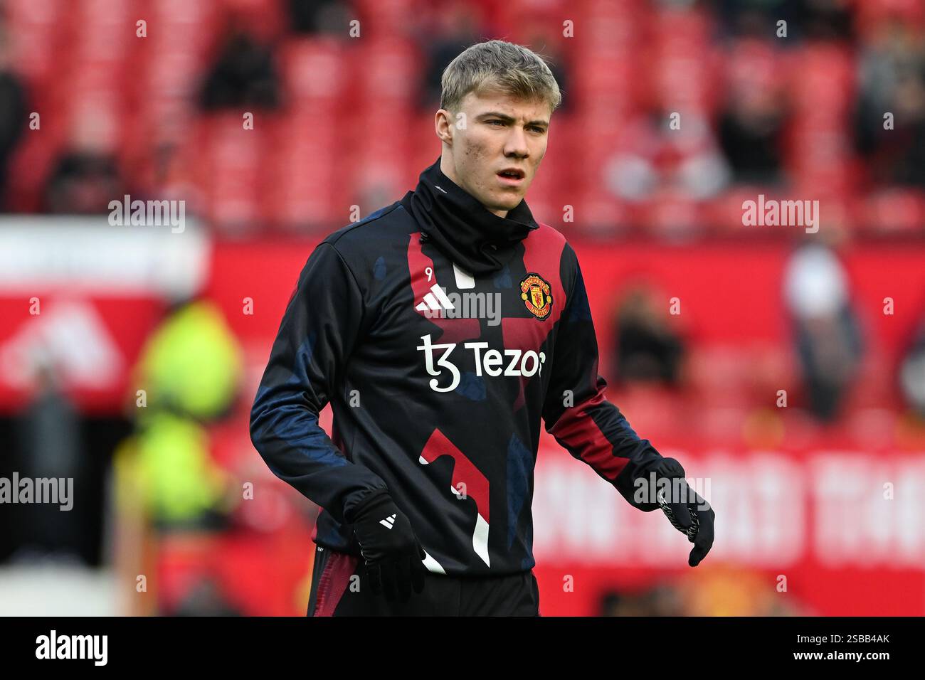 Manchester, UK. 2nd Feb, 2025. Manchester United forward Rasmus Hojlund ...