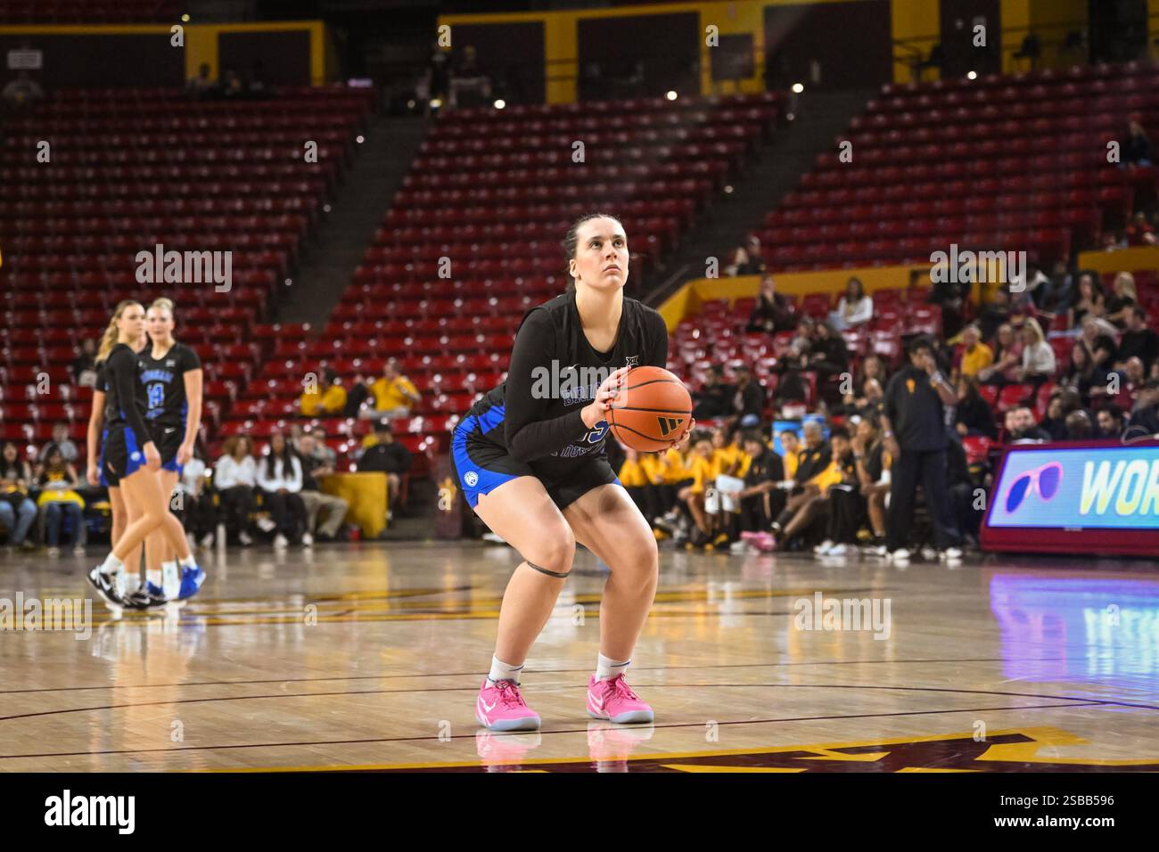 BYU Cougars forward Emma Calvert (25) attempts a free throw in the ...