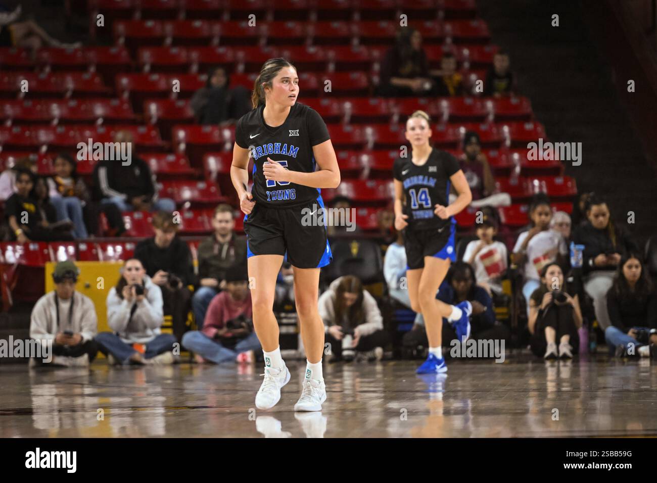 BYU Cougars guard Kemery Congdon (15) drives down court in the second ...