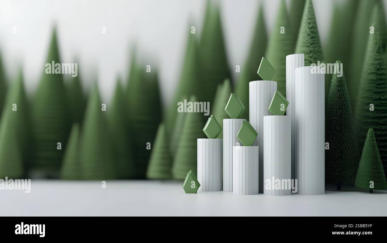 Detailed 3D of a clean,minimalist financial graph showing dividend ...