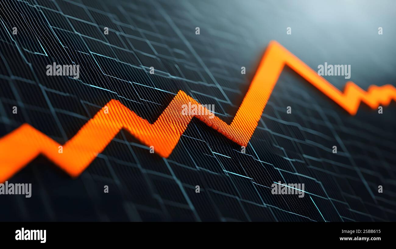 Glowing 3D Chart with Dividend Payout Projections on Financial ...