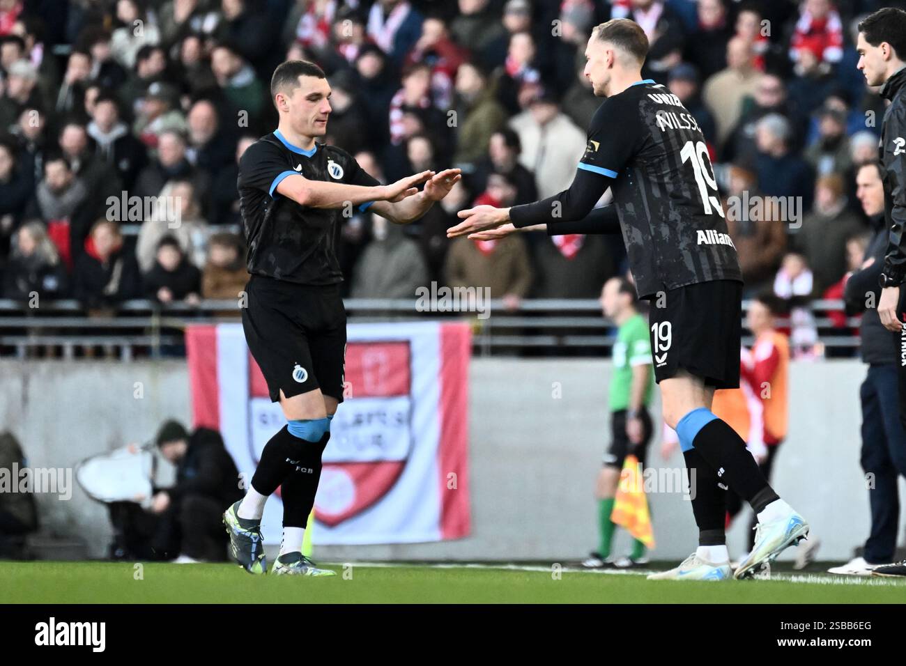 Antwerpen, Belgium. 02nd Feb, 2025. Club's Ferran Jutgla is substituted by Club's Gustaf Nilsson ...