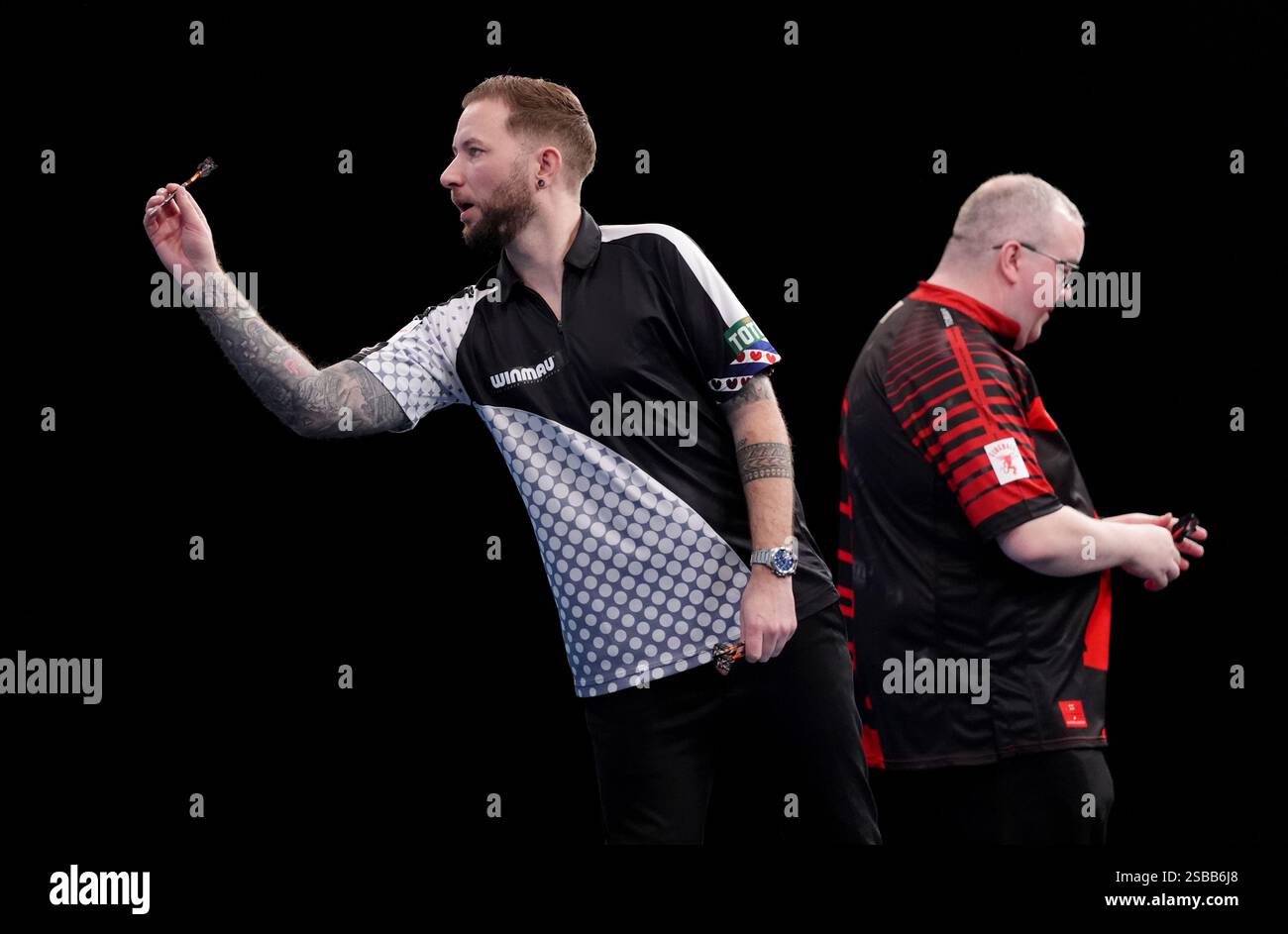 Danny Noppert during his quarter final match against Stephen Bunting on ...