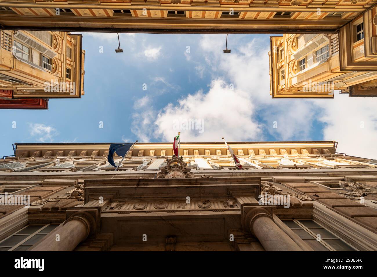 Colorful Genoa, both in the facades facing the old port and in the ...