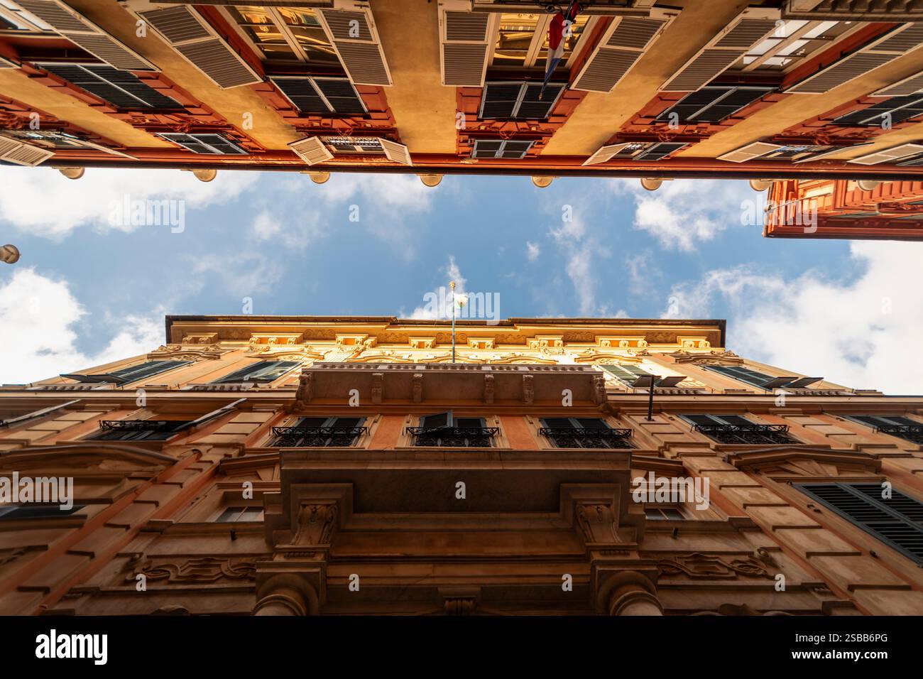 Colorful Genoa, both in the facades facing the old port and in the ...