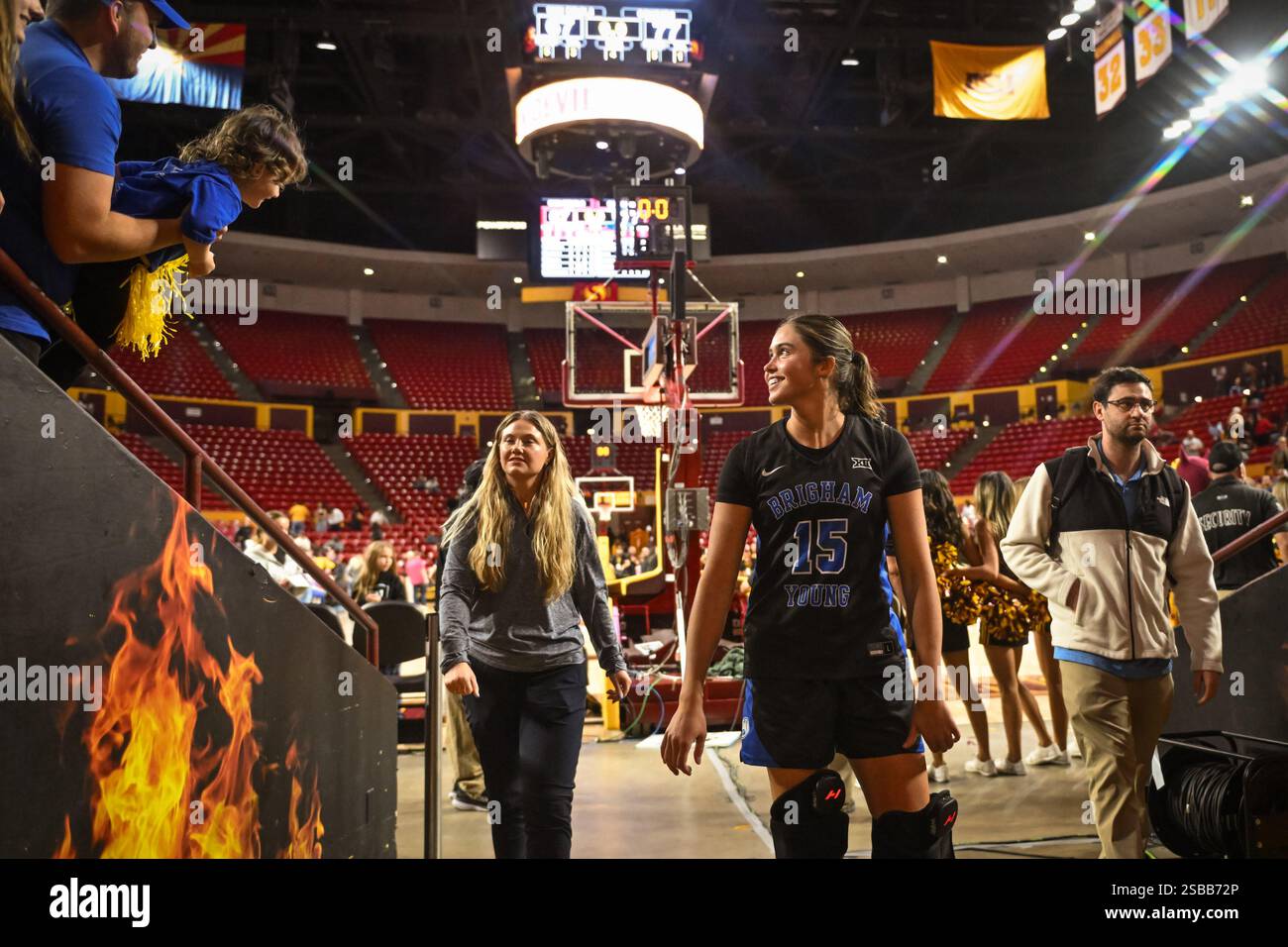 BYU Cougars guard Kemery Congdon (15) thanks fans after an NCAA ...
