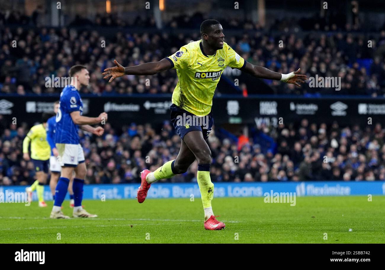 Southampton's Paul Onuachu celebrates scoring their side's second goal ...
