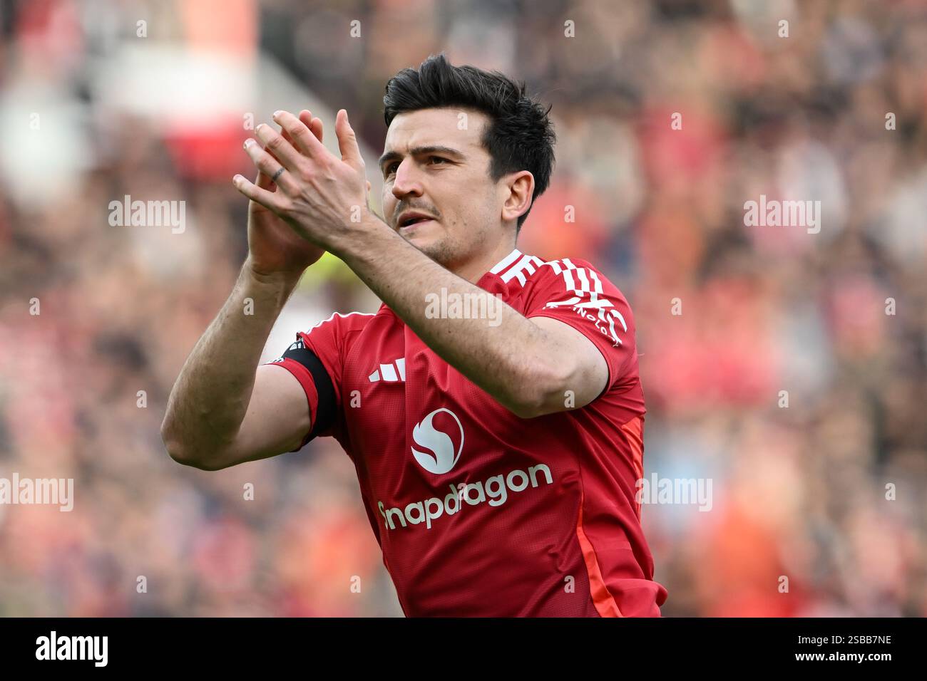 Manchester, UK. 2nd Feb, 2025. Manchester United defender Harry Maguire ...