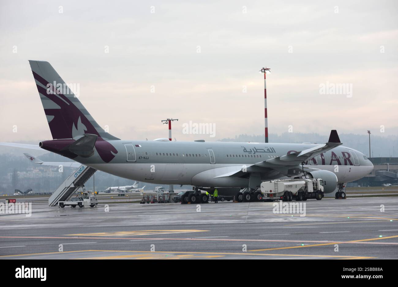 Ein Regierungsflugzeug der Regierung von Katar, betrieben von der ...