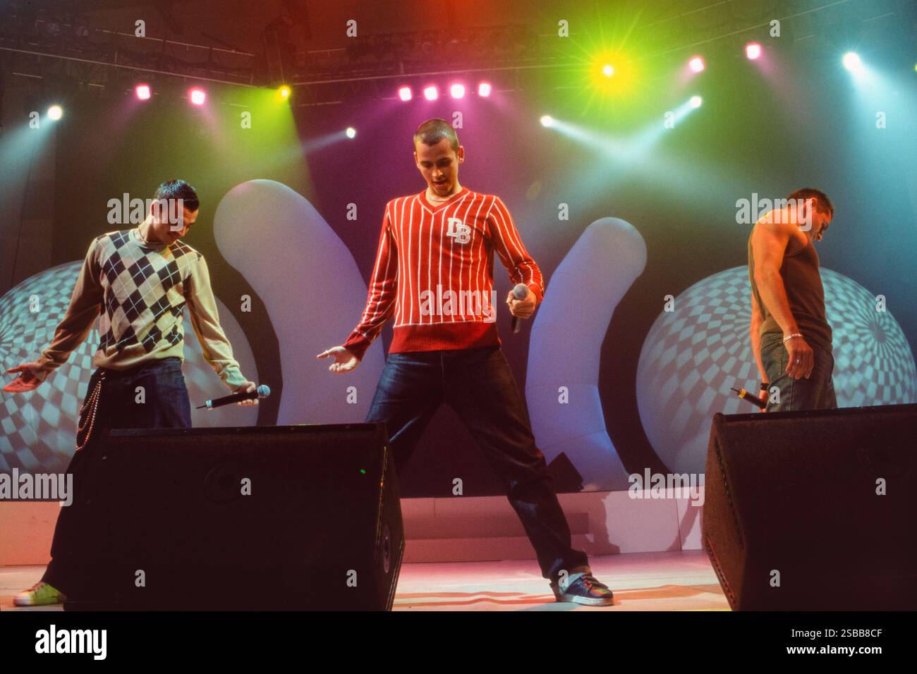 The boyband 3SL playing live on the Smash Hits Tour at Cardiff ...