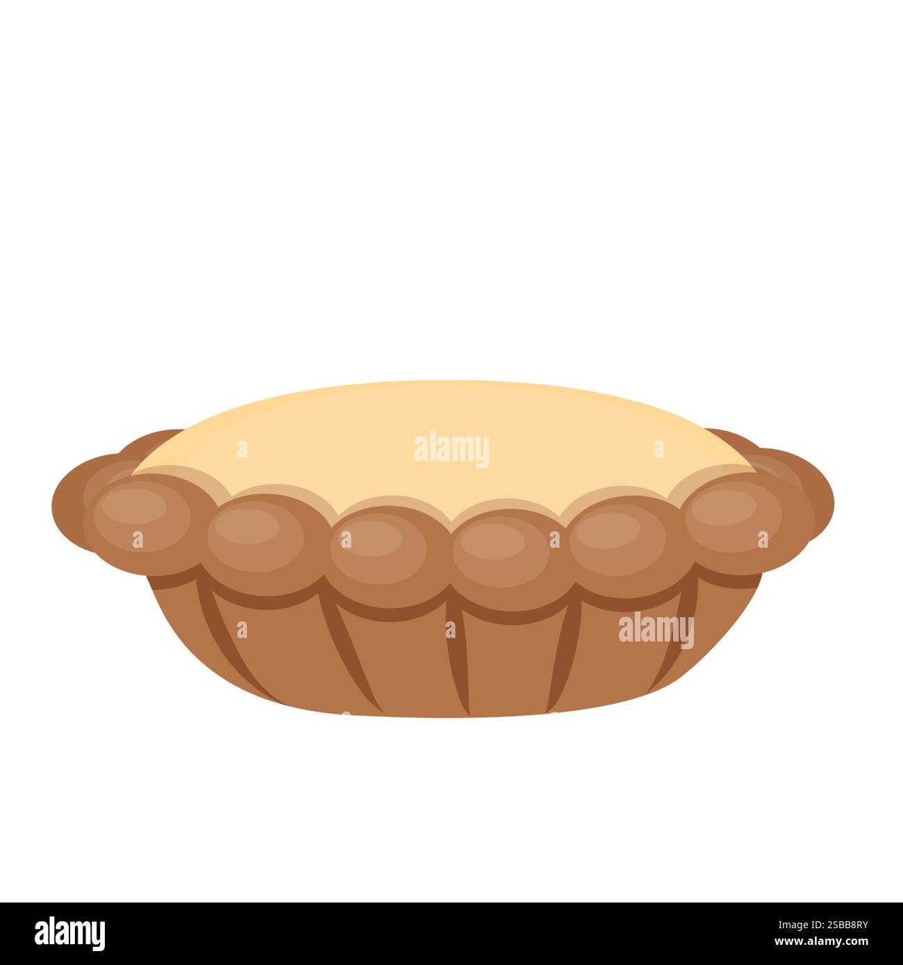 Delicious dessert chocolate pie with pudding filling cartoon isolated ...