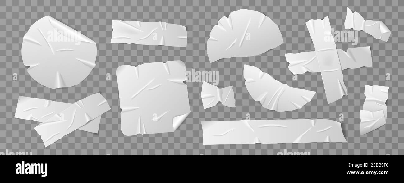 Set of vector realistic pieces of sticky duct tape Stock Vector Image ...