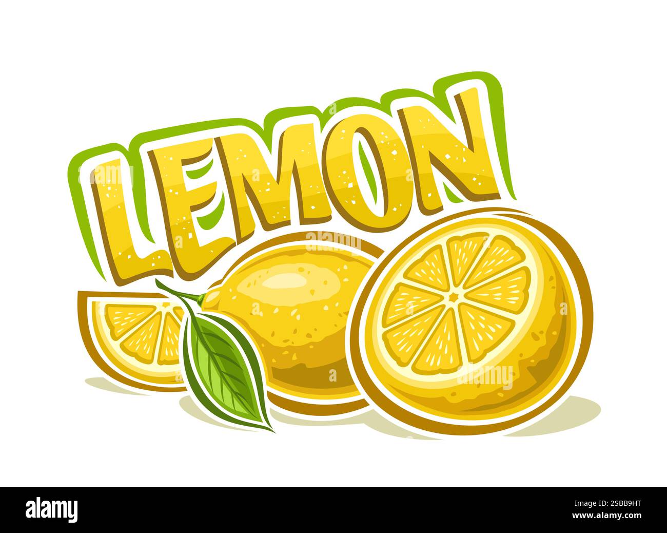 Vector logo for Lemon, horizontal decorative poster with cartoon design ...
