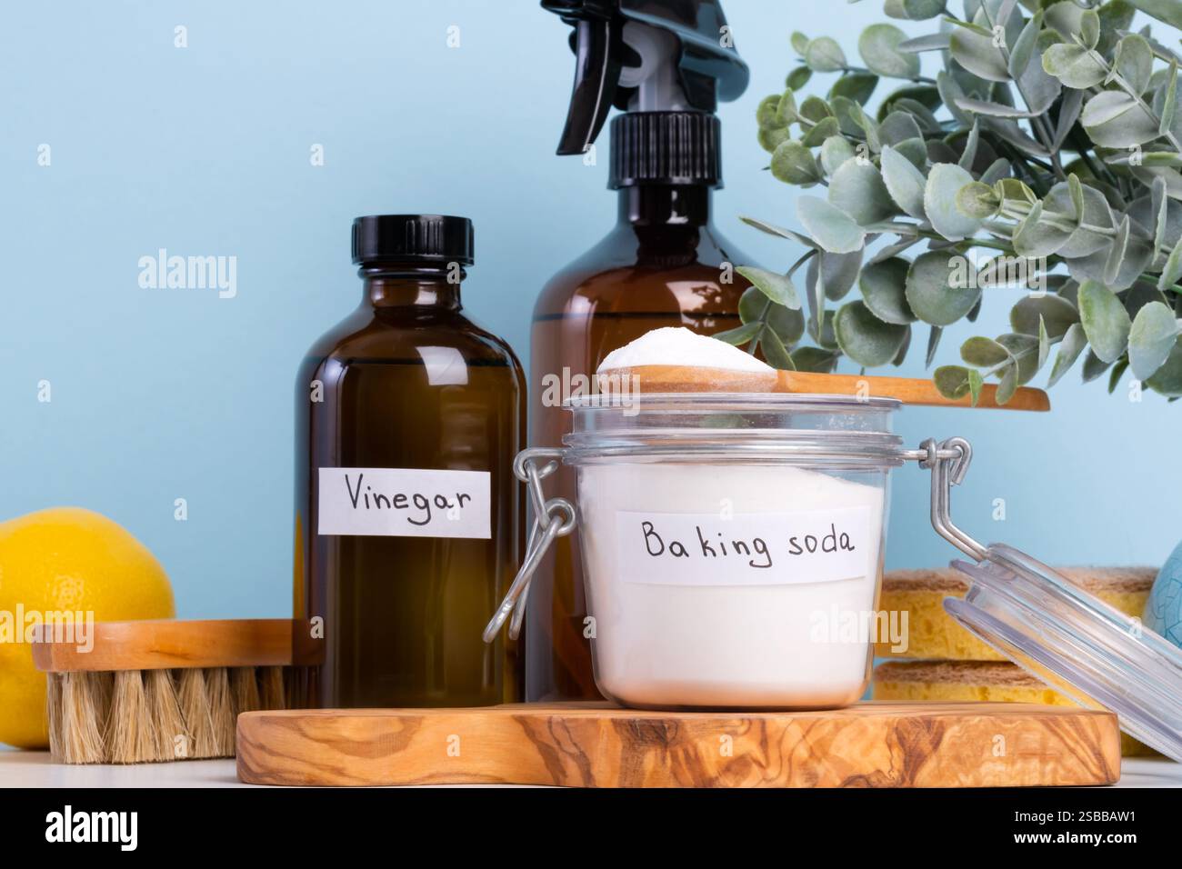 DIY cleaning method using natural products to remove stains Stock Photo ...