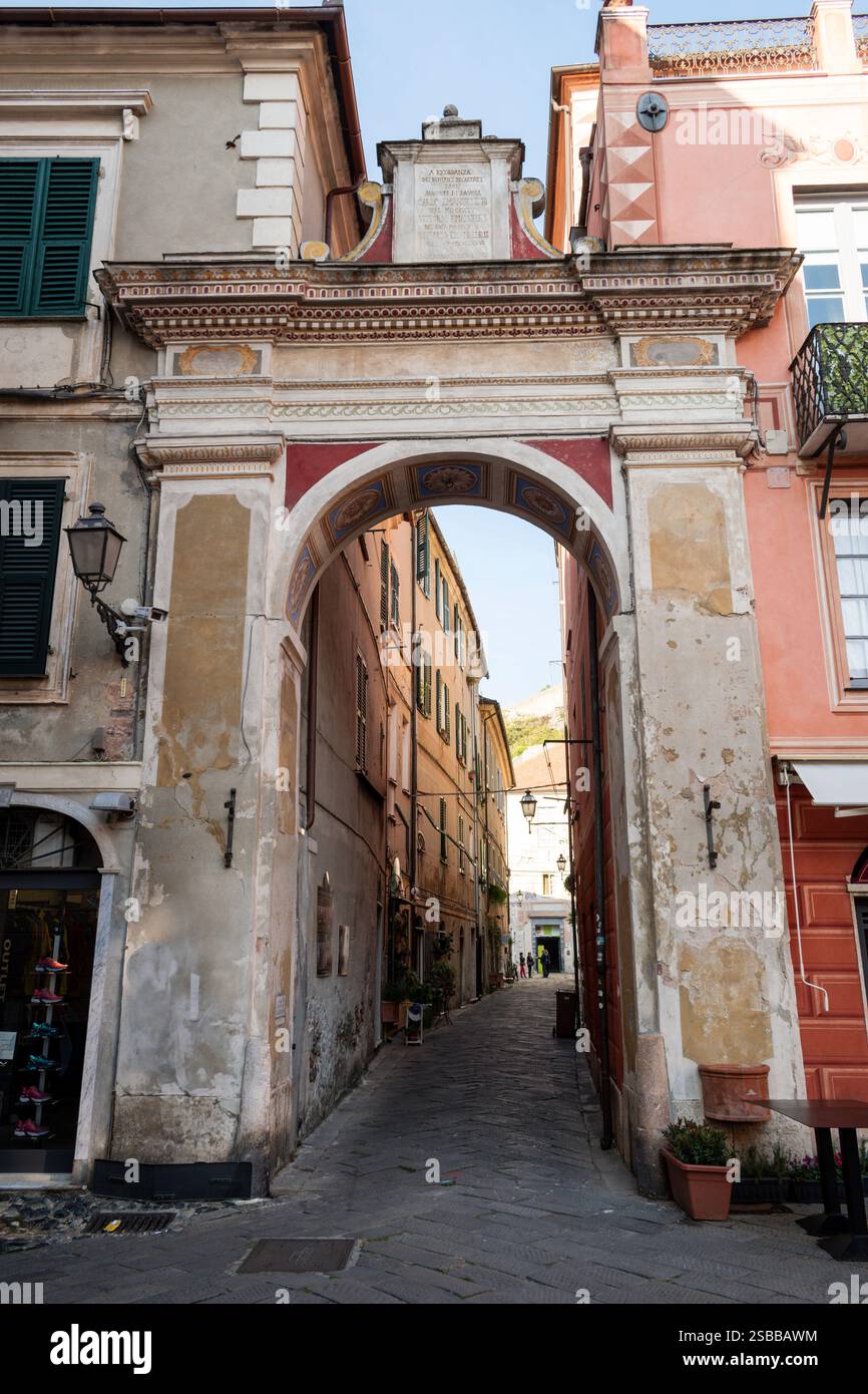 Liguria, Italy. The medieval village of Finalborgo, one of the most ...