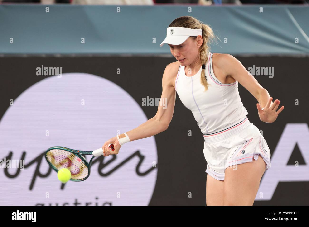 LINZ, AUSTRIA - FEBRUARY 2: Ekaterina Alexandrova during the final of the WTA 500 Upper Austria ...