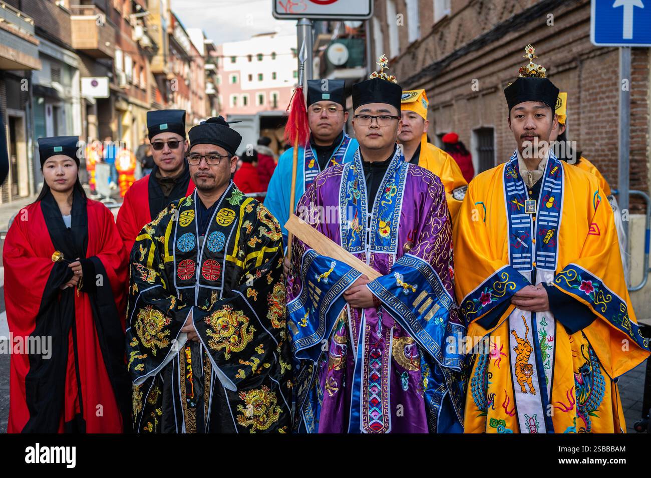 Madrid, Spain. 02nd Feb, 2025. People dressed with traditional costumes ...